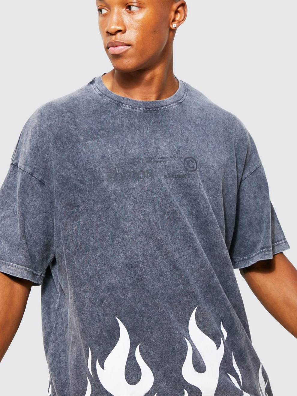 White Flame Acid Wash T-Shirts – Sleek Thread